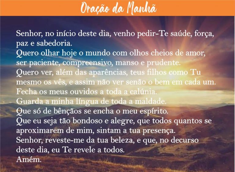 Oração da manhã baseada no pai nosso
